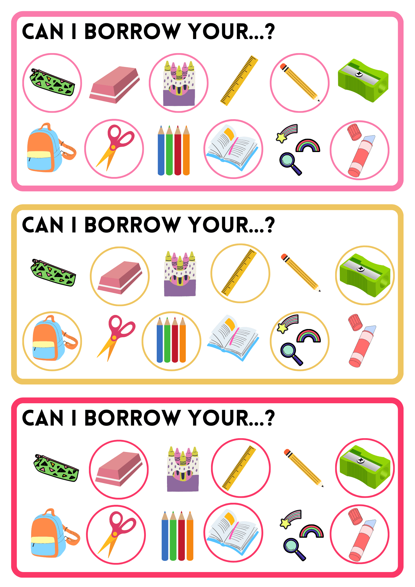 Profes Papel Tijera CLASSROOM OBJECTS: 4 SKILLS PACK