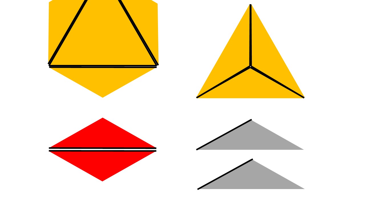 Profes Papel Tijera Triángulos constructores (Montessori)