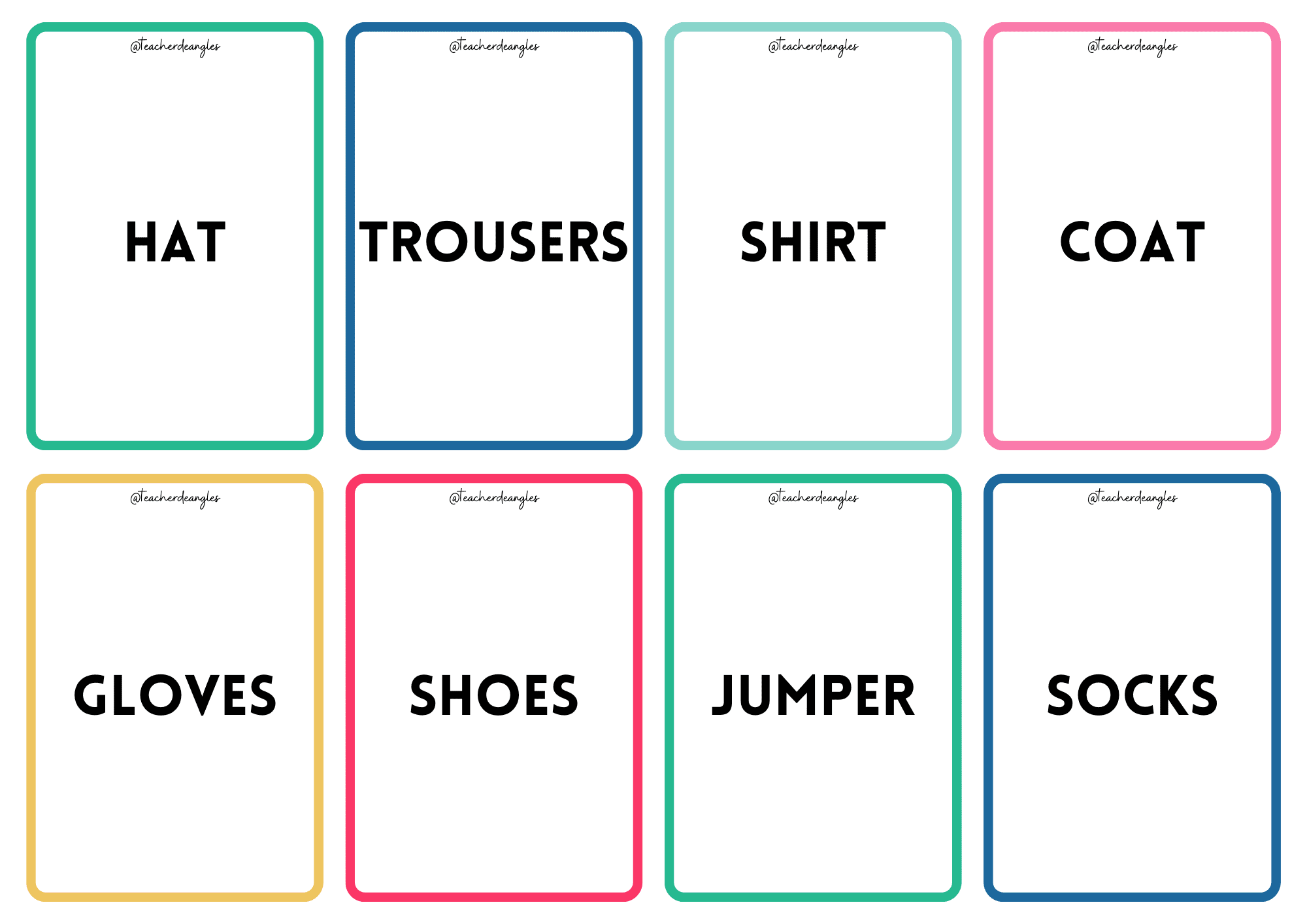 Profes Papel Tijera WINTER CLOTHES LEARNING STATIONS PACK