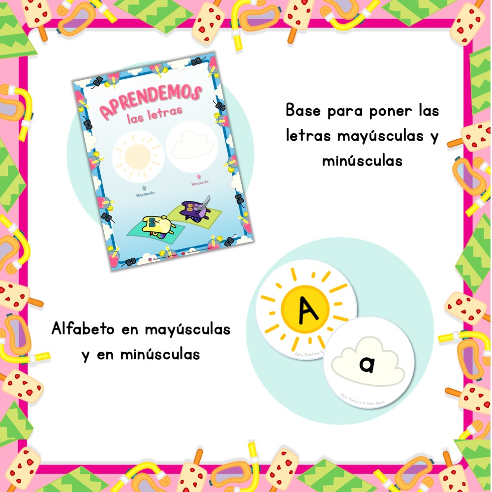 Profes Papel Tijera JUEGO de LETRAS de VERANO