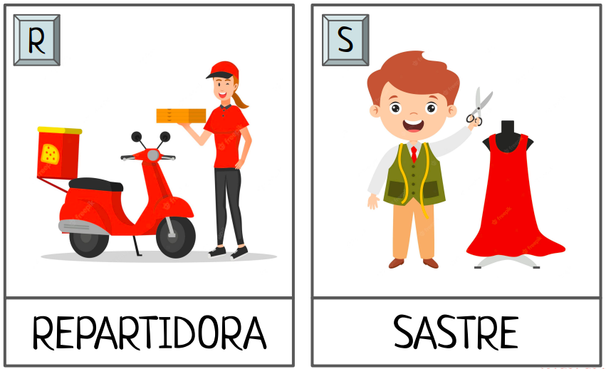 Profes Papel Tijera ABECEDARIO OFICIOS