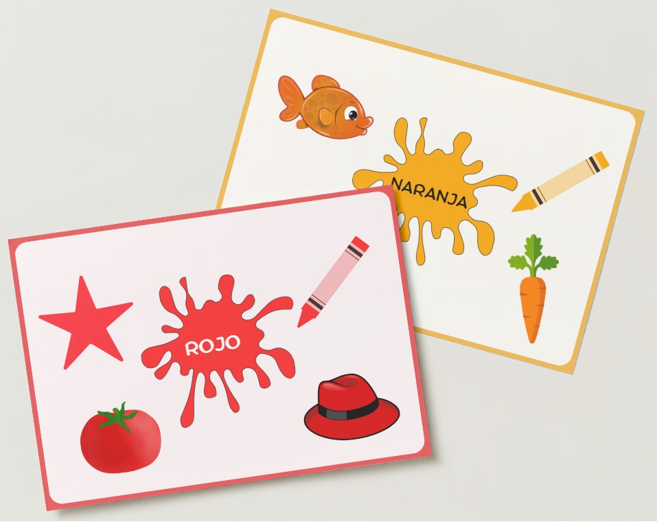 Profes Papel Tijera Targetas de los colores