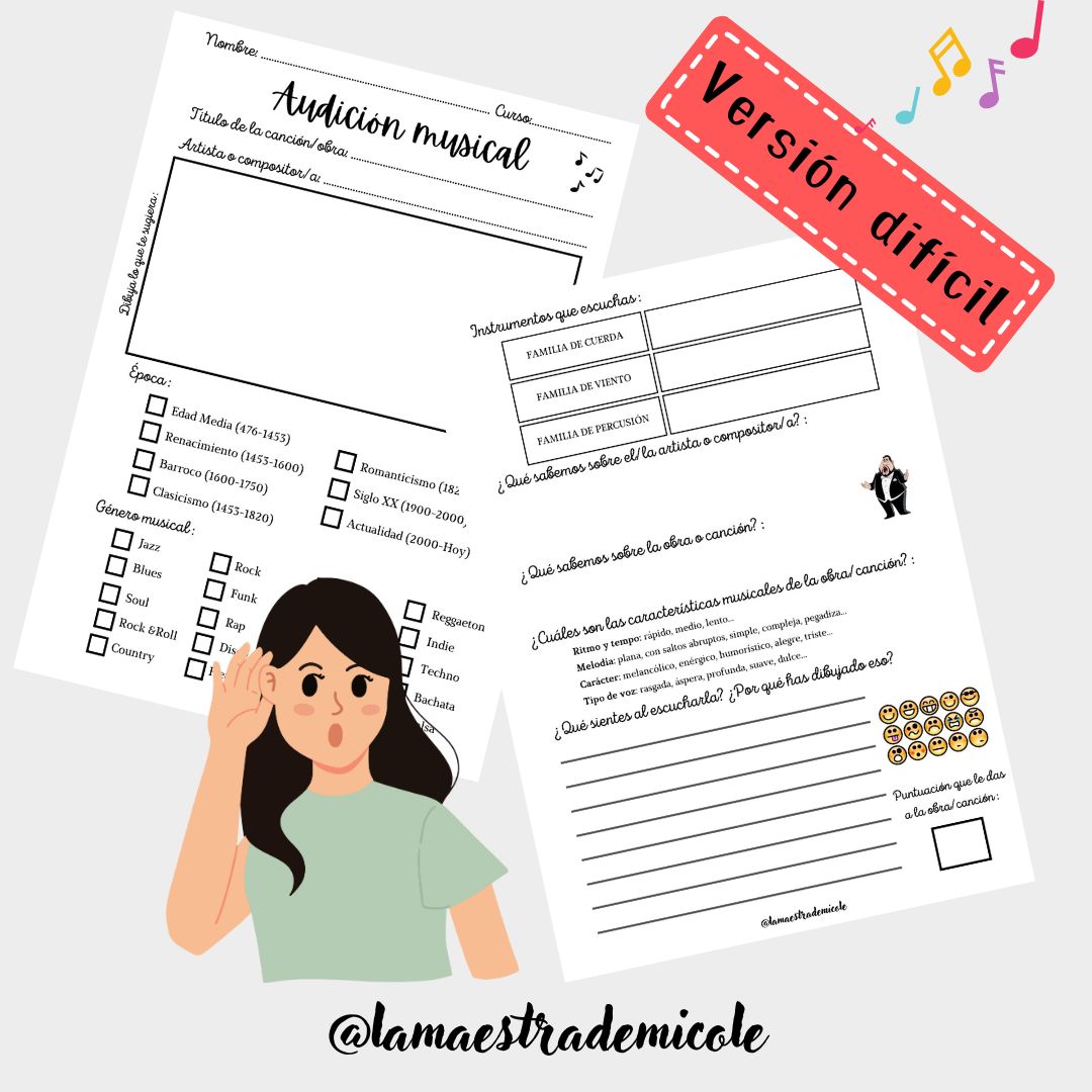 Profes Papel Tijera FICHAS AUDICIONES MUSICALES