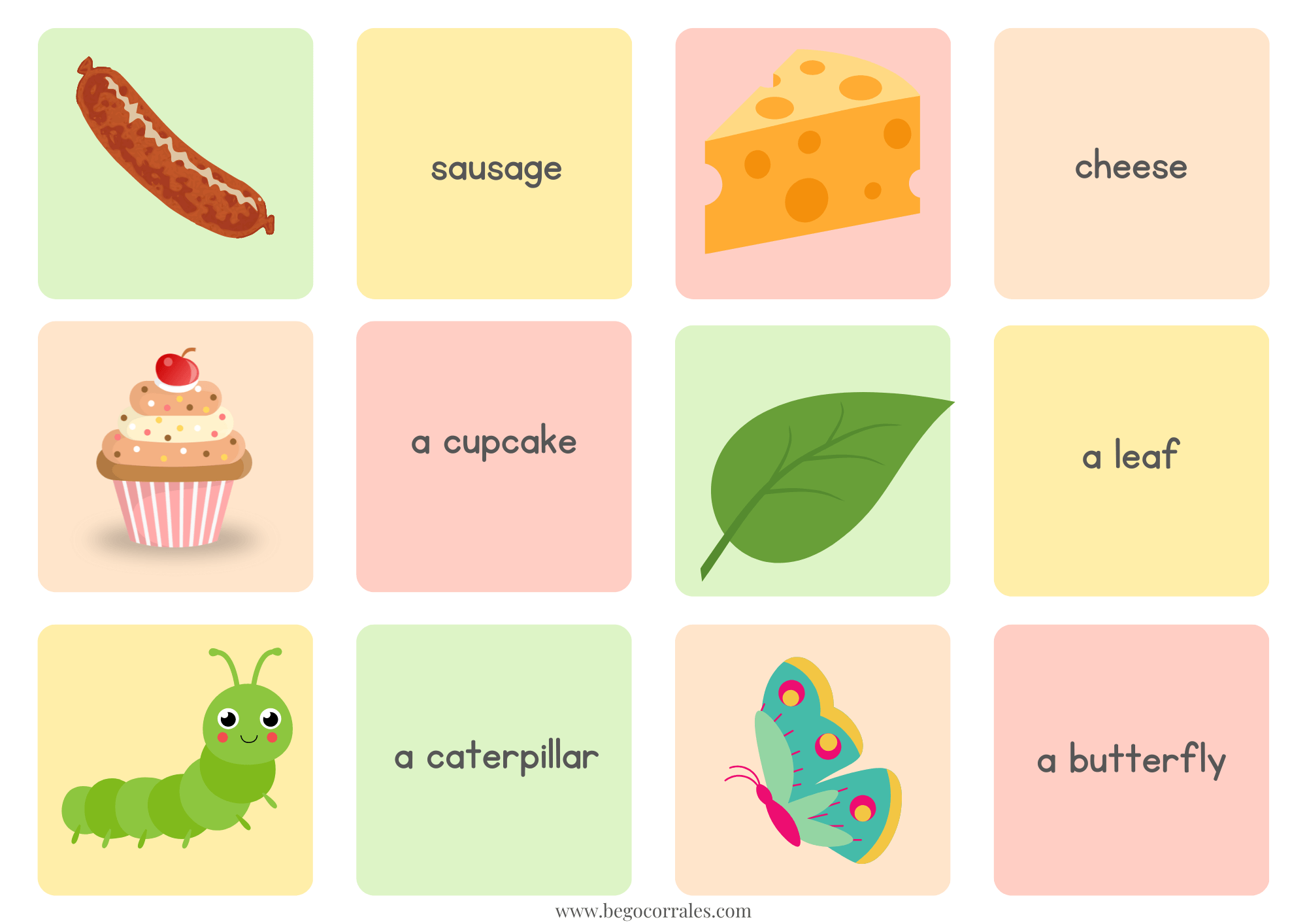 Profes Papel Tijera The very hungry caterpillar memory cards