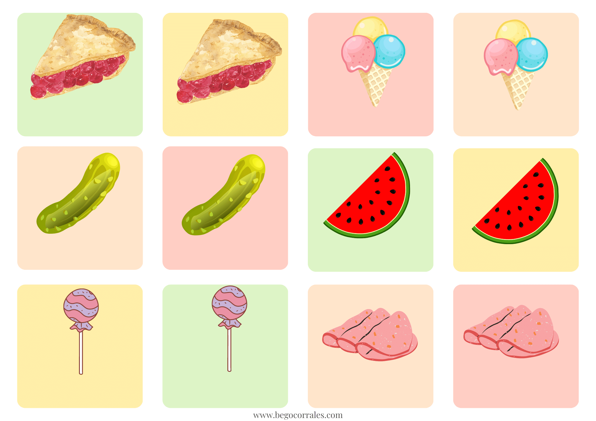 Profes Papel Tijera The very hungry caterpillar memory cards