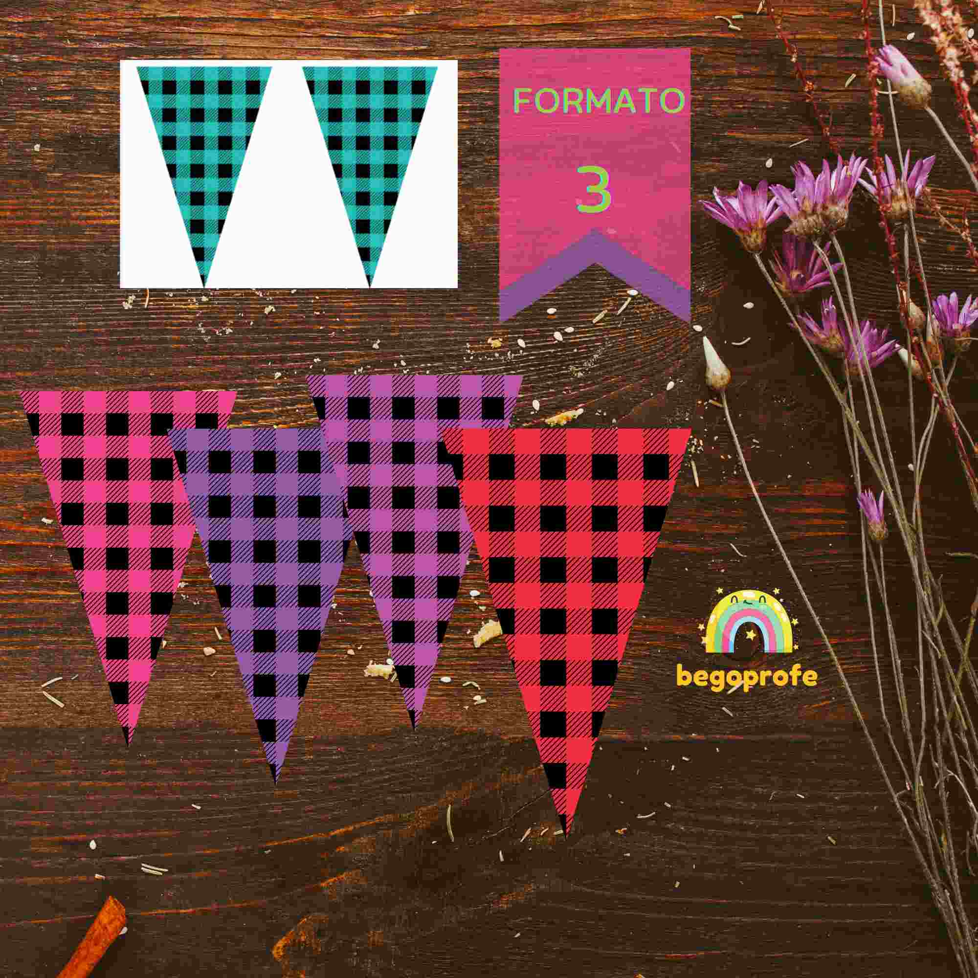 Profes Papel Tijera Banderines de cuadros, decoración de aula ...