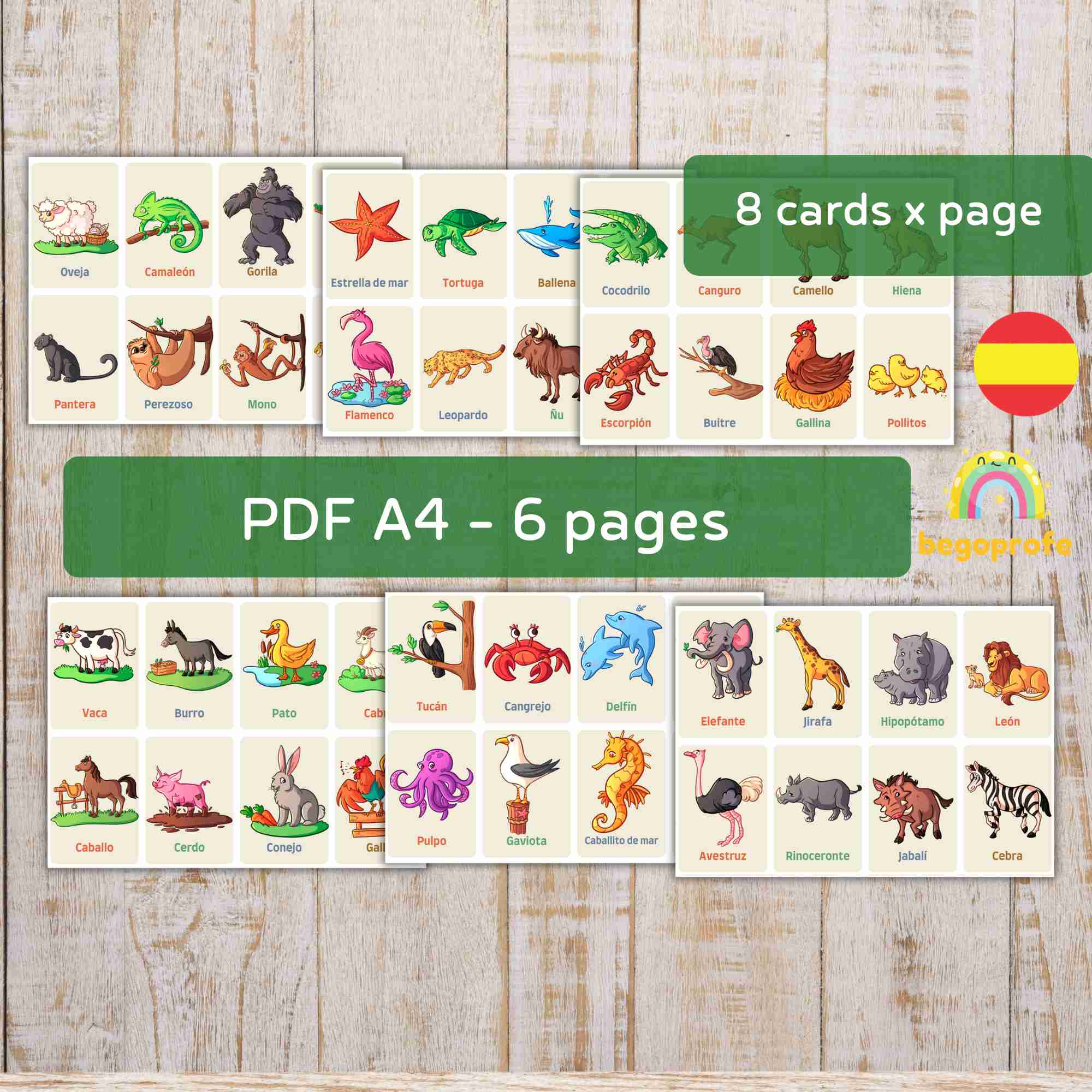 Profes Papel Tijera Animal flashcards, English language learning ...