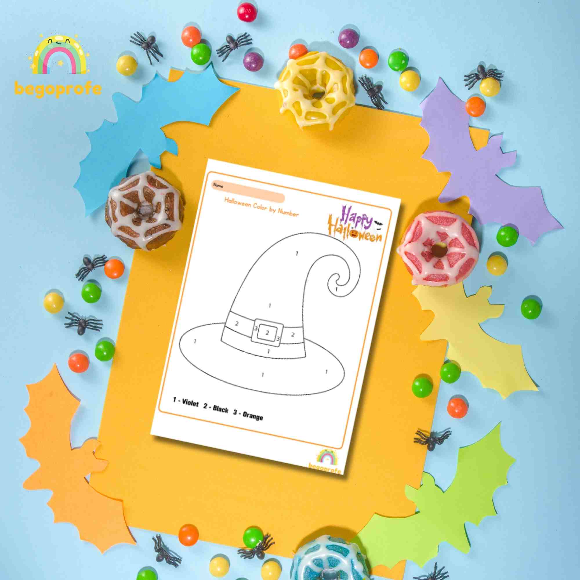 Profes Papel Tijera Halloween color by number | Number identification ...