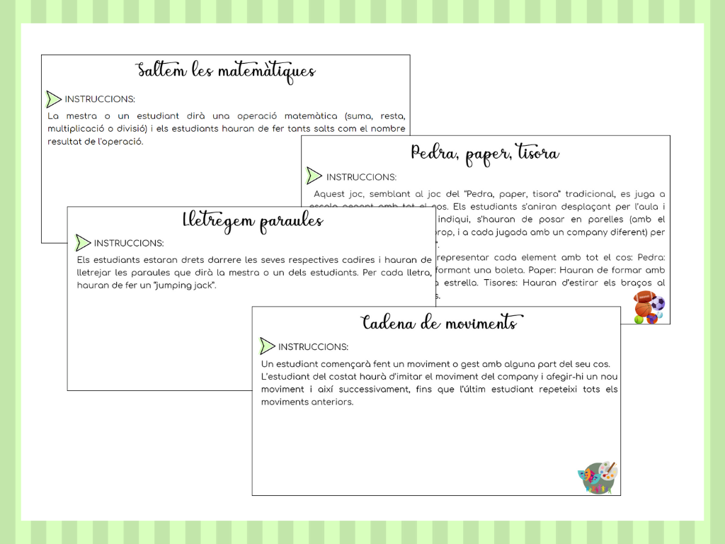 Profes Papel Tijera Brain breaks (descansos actius)