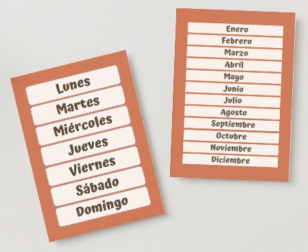 Profes Papel Tijera Días y meses