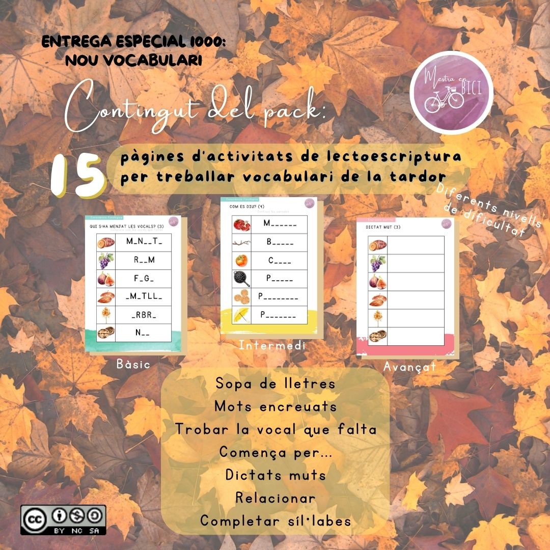 Profes Papel Tijera 2a entrega: PASSATEMPS DE TARDOR (lectoescriptura)