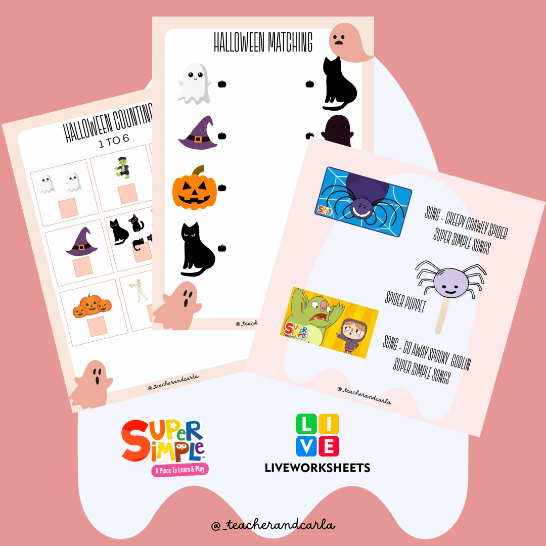 Profes Papel Tijera Halloween para Infantil