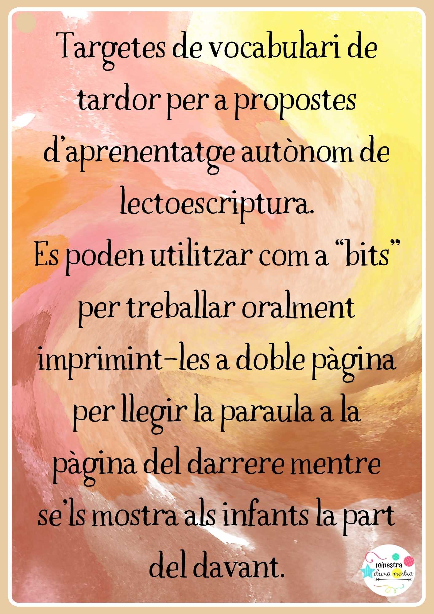 Profes Papel Tijera Targetes de vocabulari de TARDOR