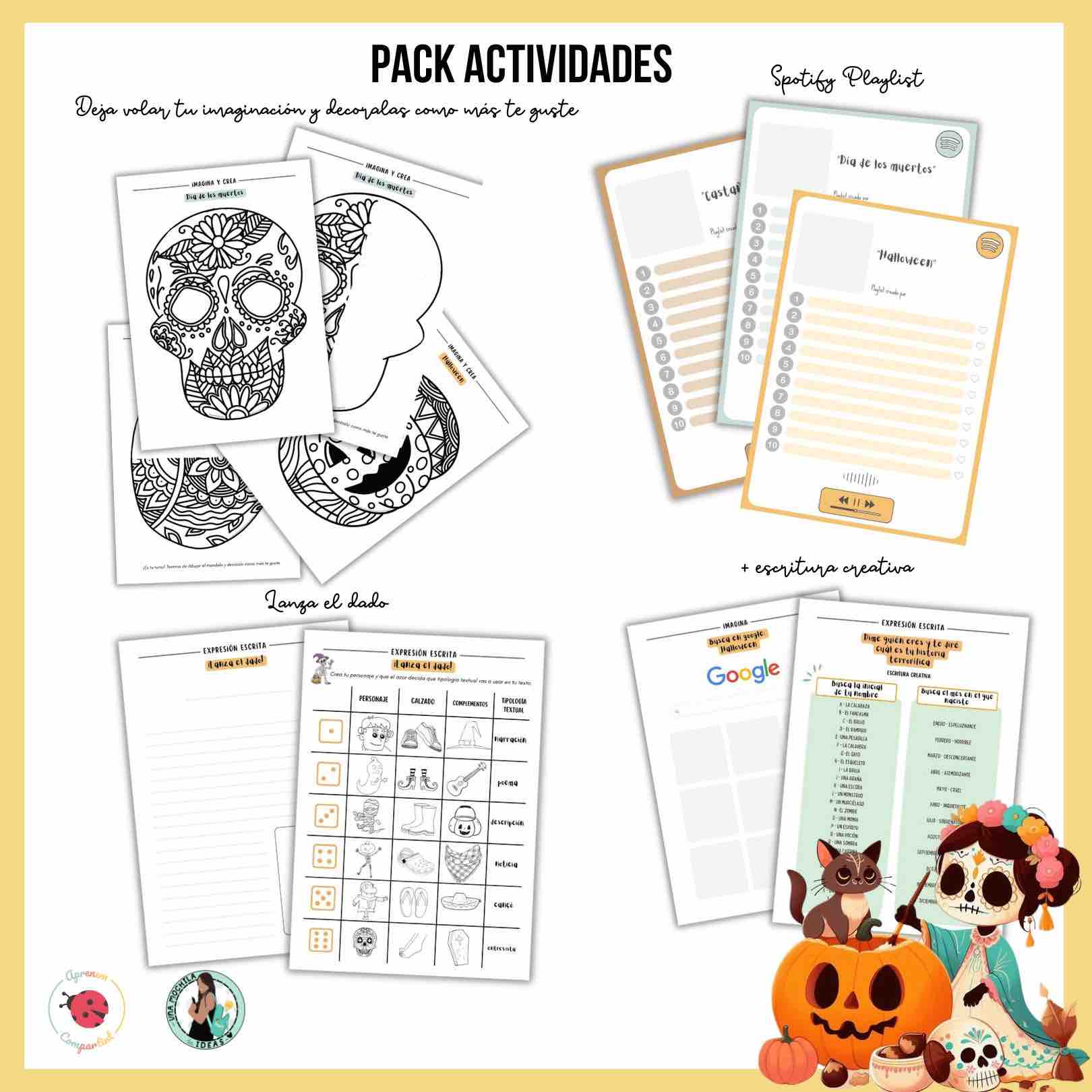 Profes Papel Tijera 🌰🎃💀PACK DE ACTIVIDADES: Halloween, Castañada y Día ...