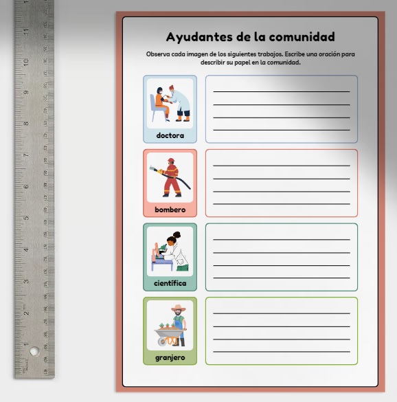 Profes Papel Tijera Ayudantes de la comunidad