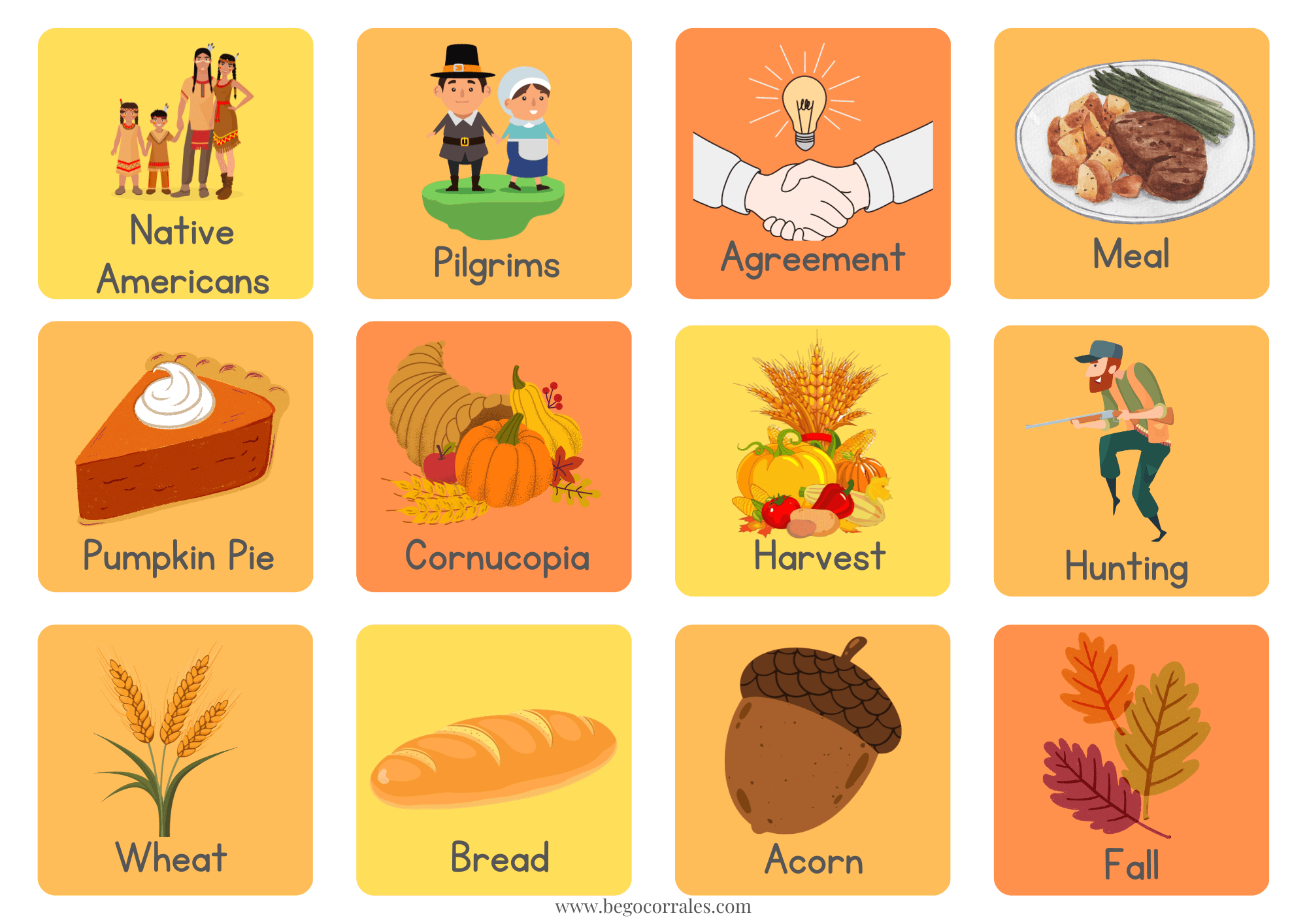 Profes Papel Tijera Thanksgiving Day memory cards