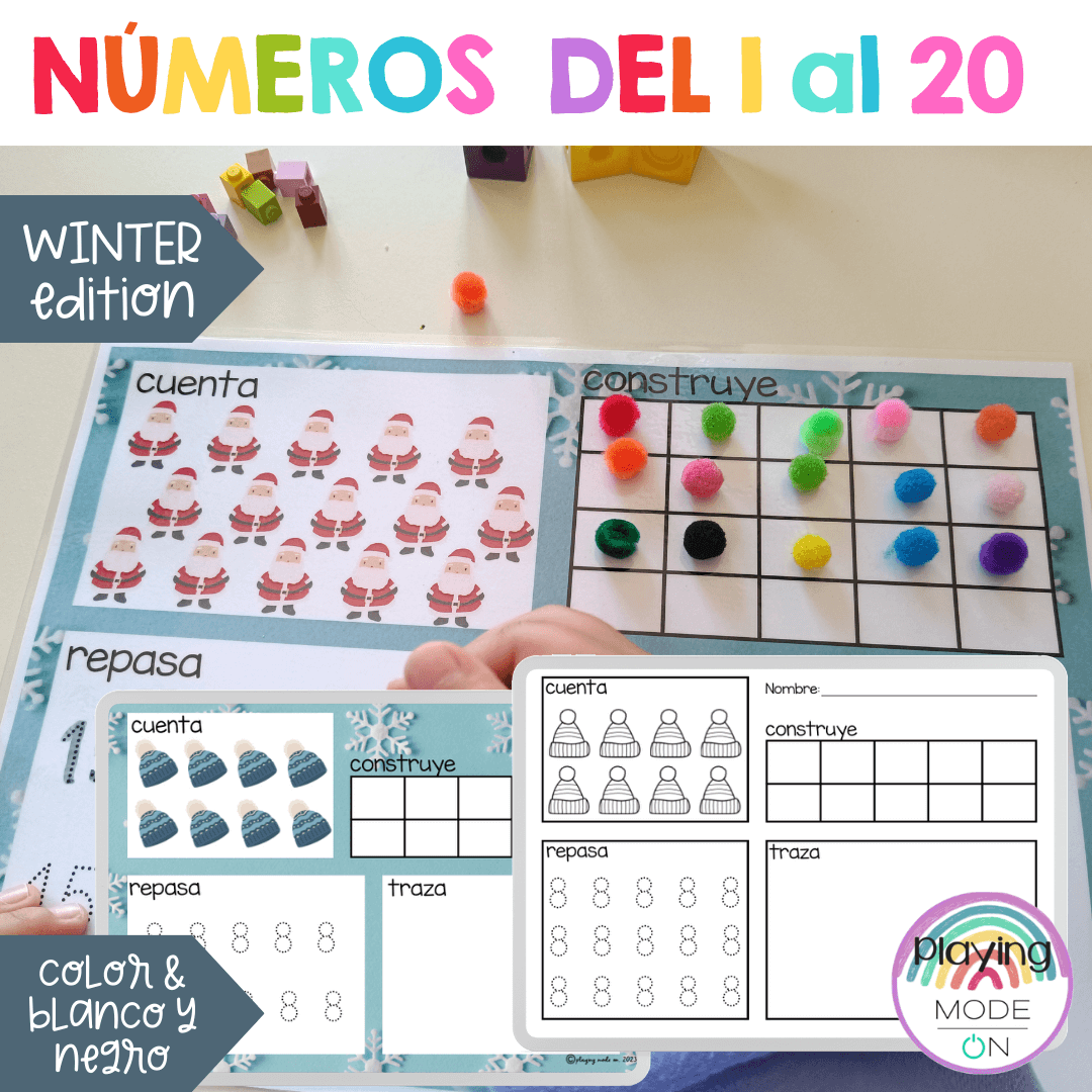 Profes Papel Tijera Números del 1 al 20-INVIERNO