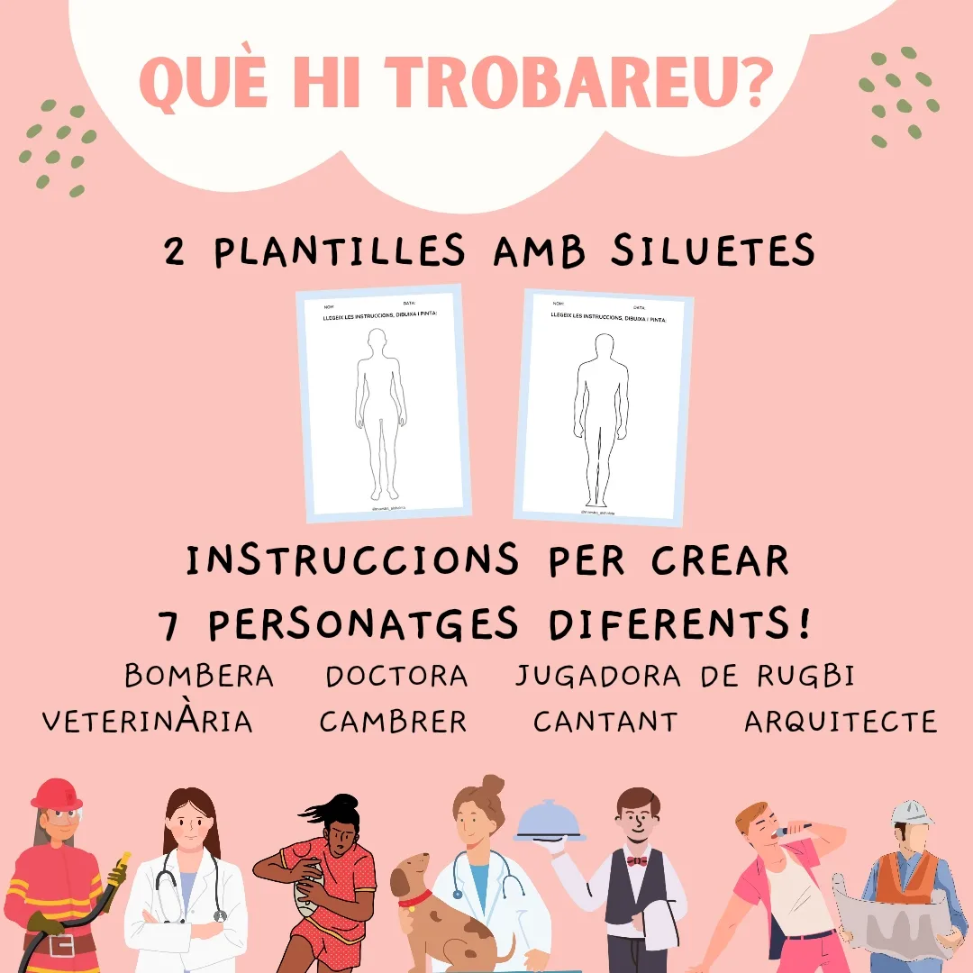 Profes Papel Tijera Crea personatges seguint instruccions