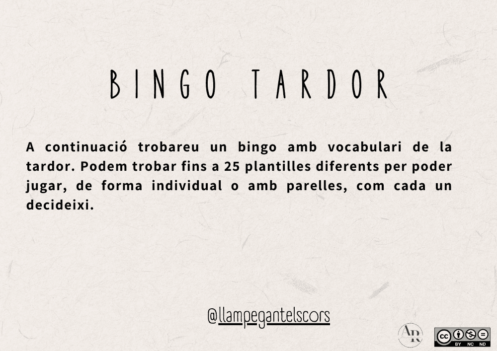 Profes Papel Tijera Bingo de la tardor