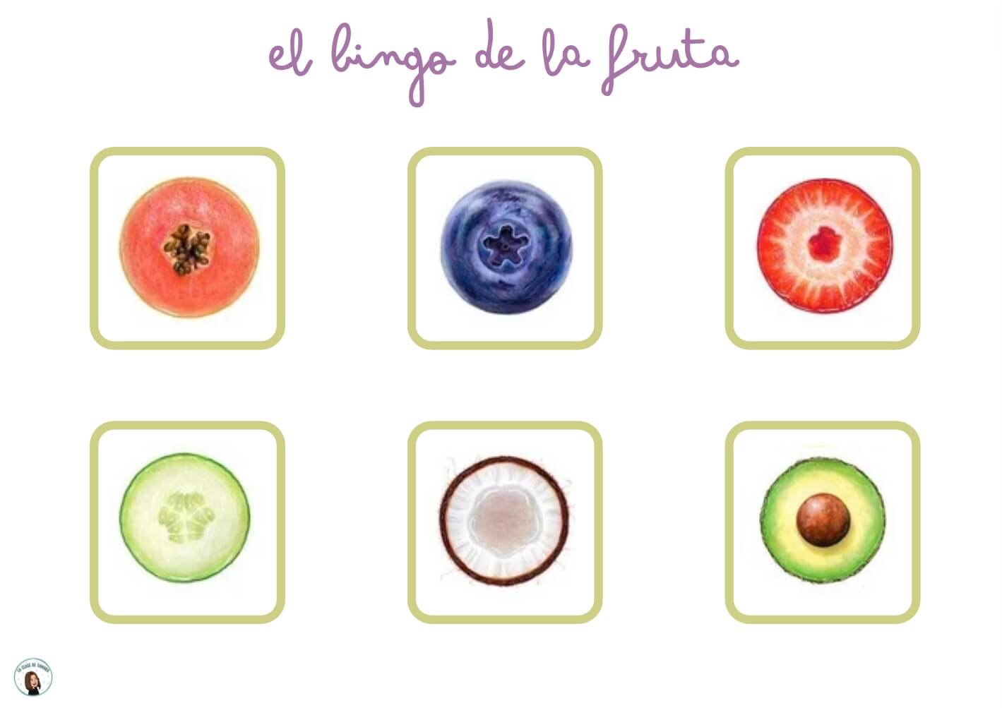 Profes Papel Tijera Bingo de la fruta