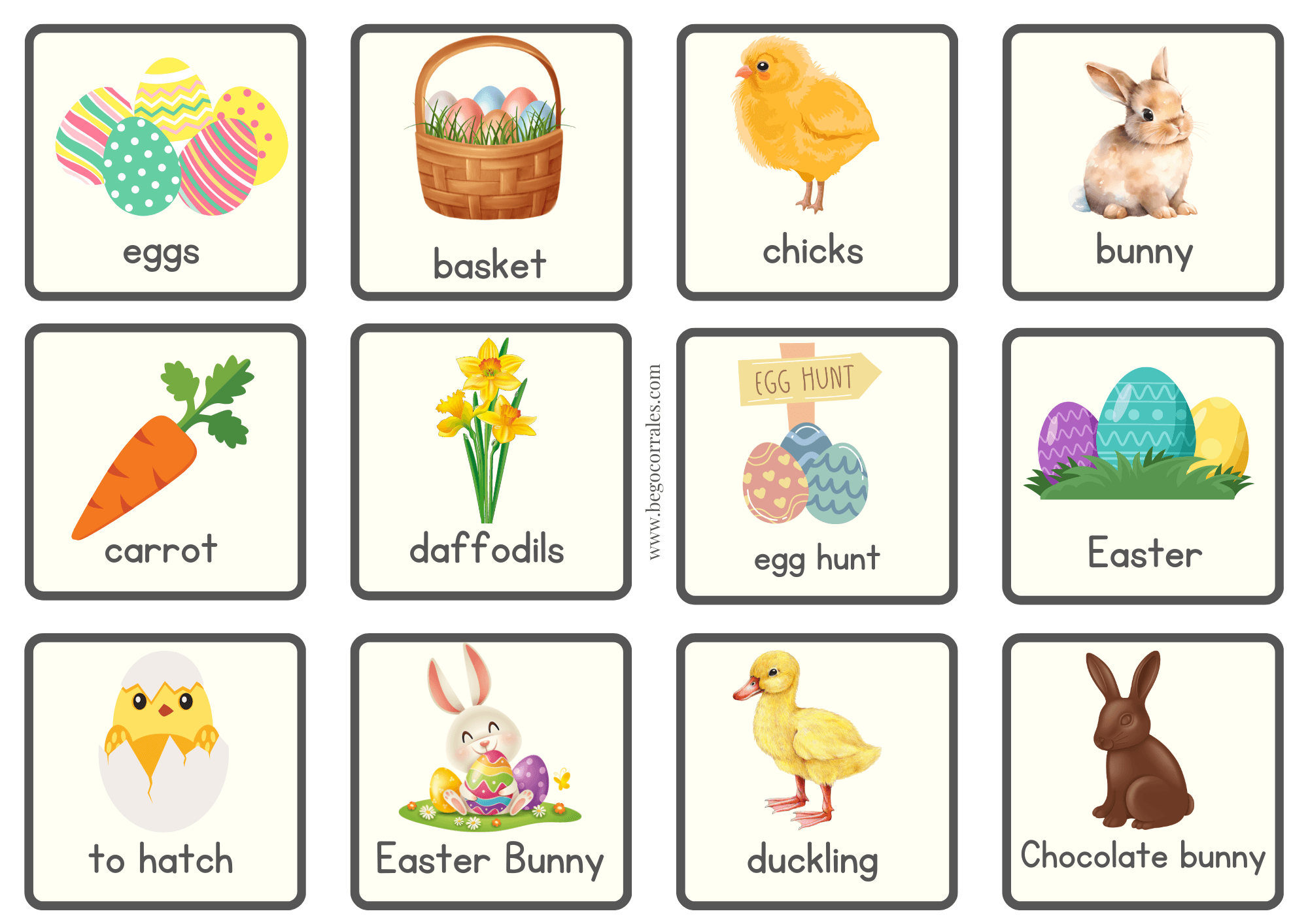 Profes Papel Tijera Easter memory cards