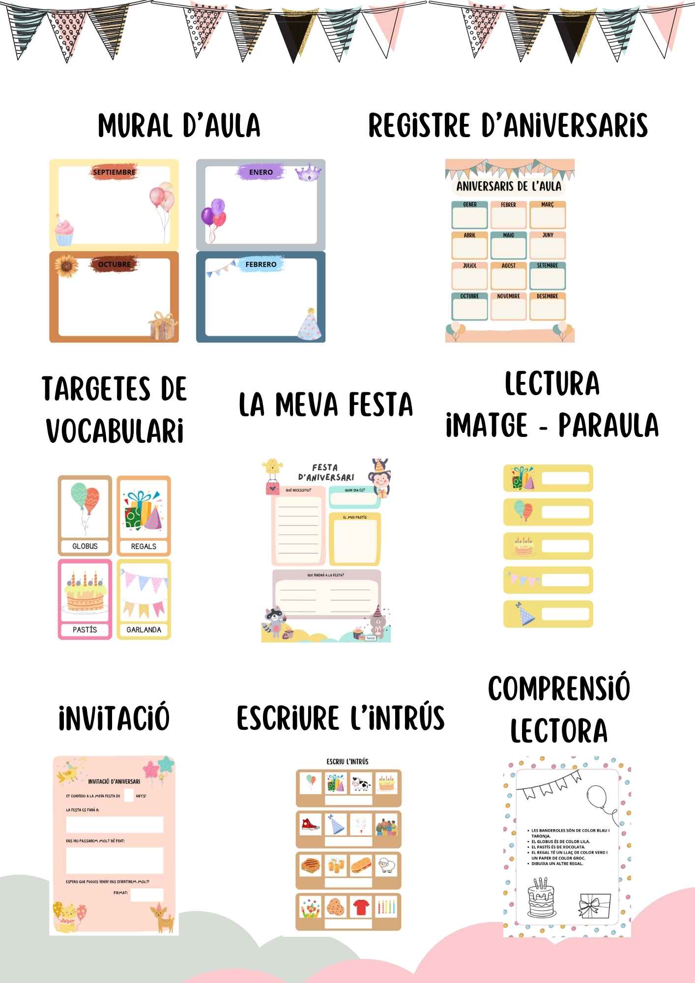 Profes Papel Tijera Dossier lectoescriptura aniversaris