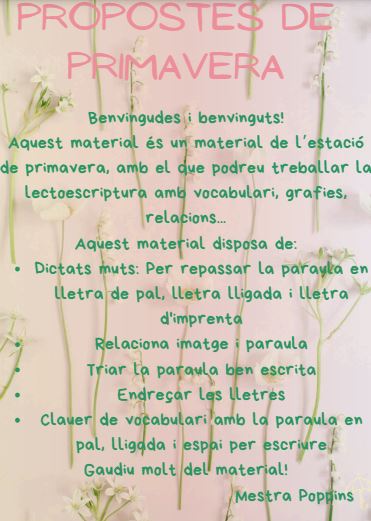 Profes Papel Tijera Lectoescriptura primavera