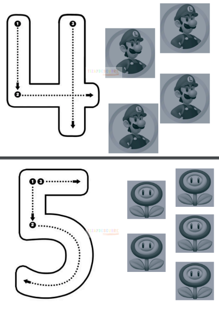 Profes Papel Tijera NÚMEROS "MARIO BROS"