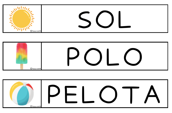 Profes Papel Tijera Vocabulario de verano: tarjetas para plantillas LEE ...