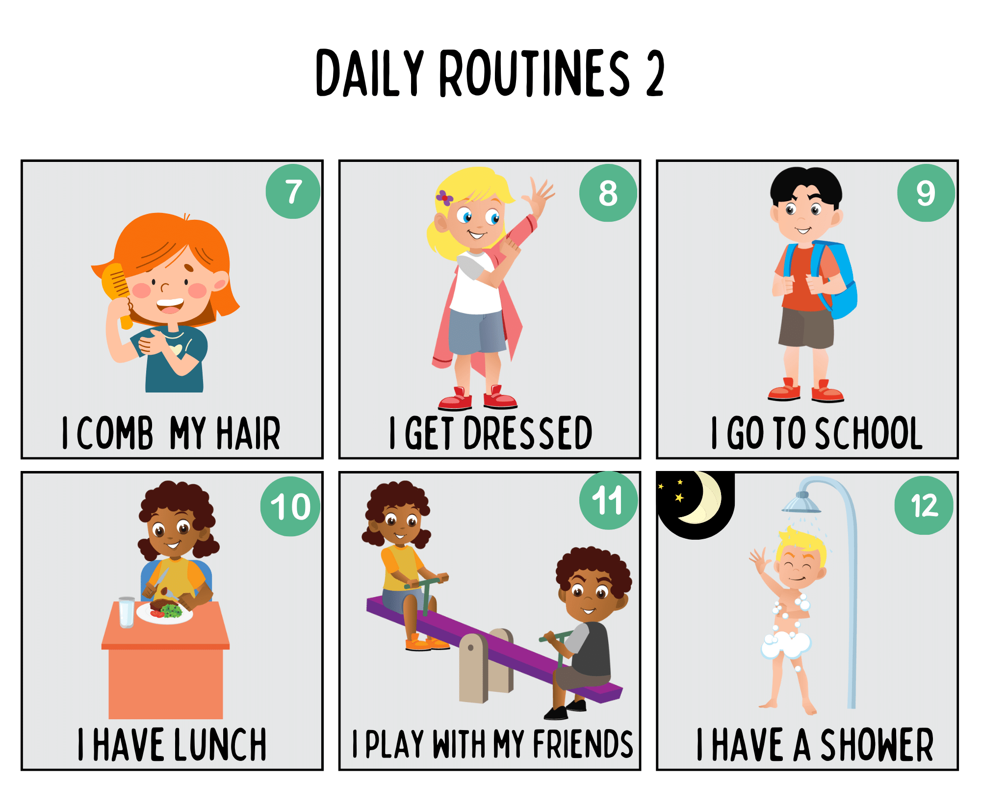 Profes Papel Tijera Daily routines schedule