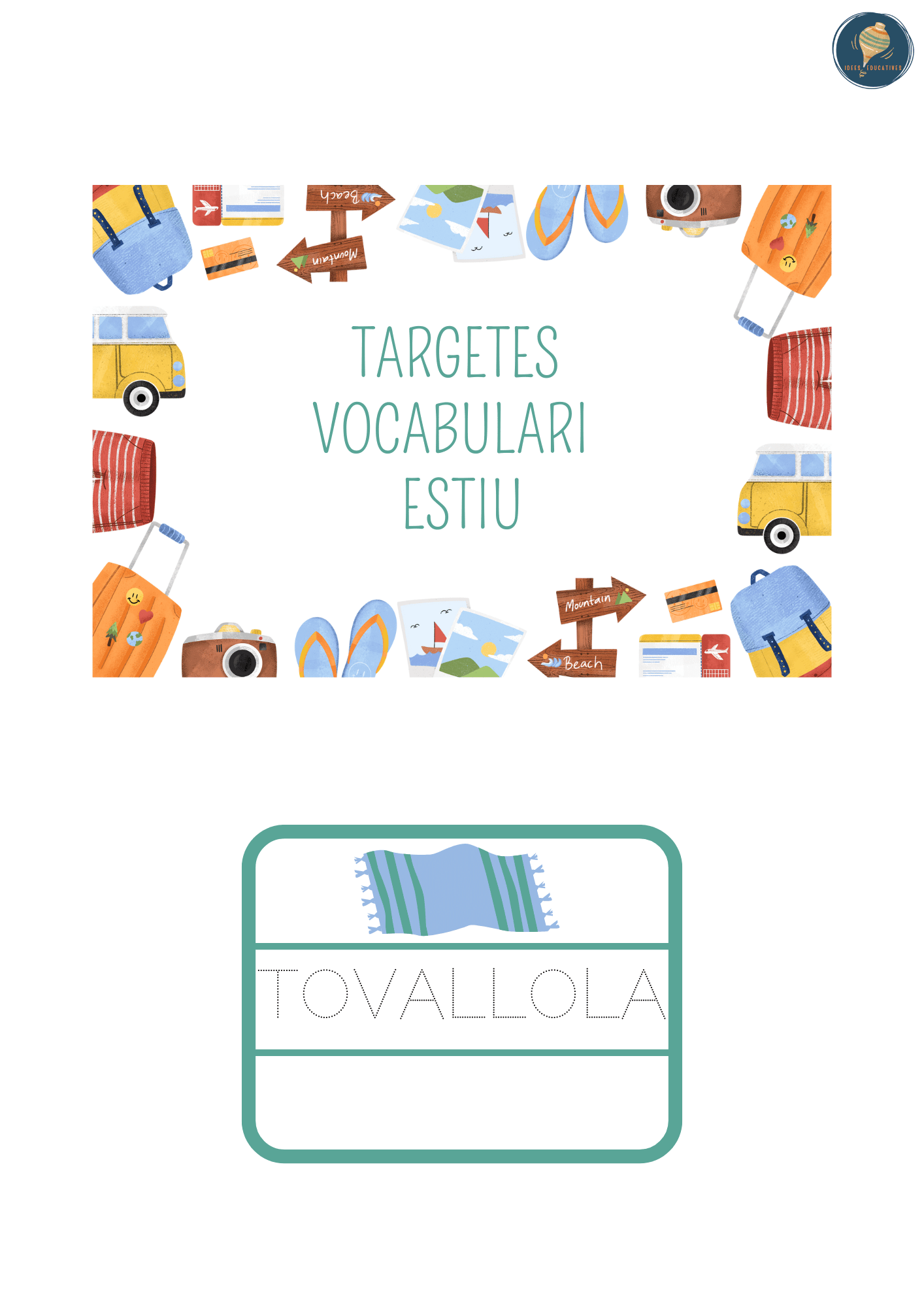 Profes Papel Tijera TARGETES VOCABULARI ESTIU