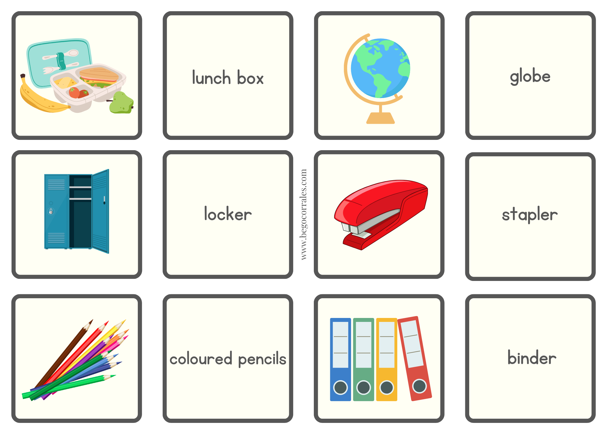 Profes Papel Tijera Back to school memory cards