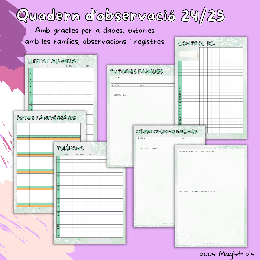 Profes Papel Tijera QUADERN D'OBSERVACIÓ 24-25