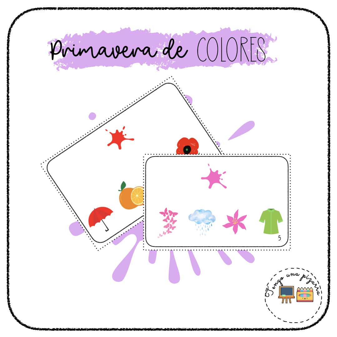 Profes Papel Tijera Primavera de colores