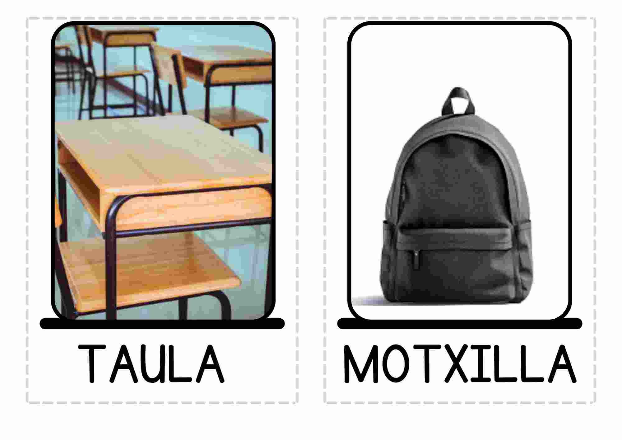 Profes Papel Tijera Targes de vocabulari variat en català