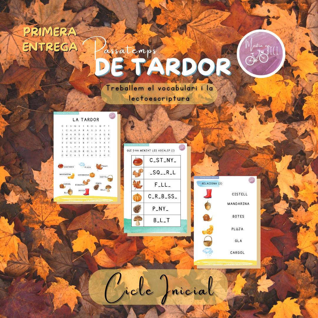 Profes Papel Tijera 1a entrega - Passatemps de tardor (lectoescriptura)