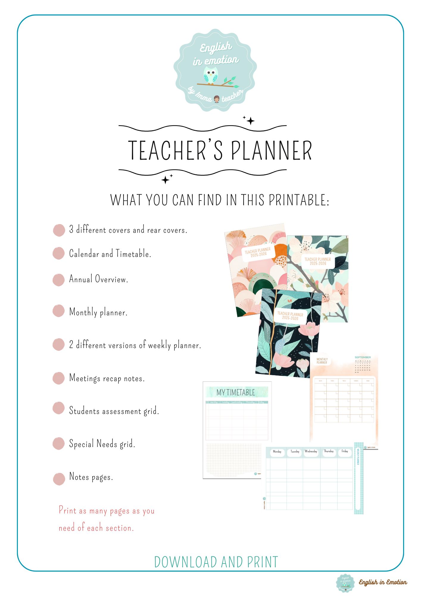 Profes Papel Tijera TEACHER PLANNER 25-26