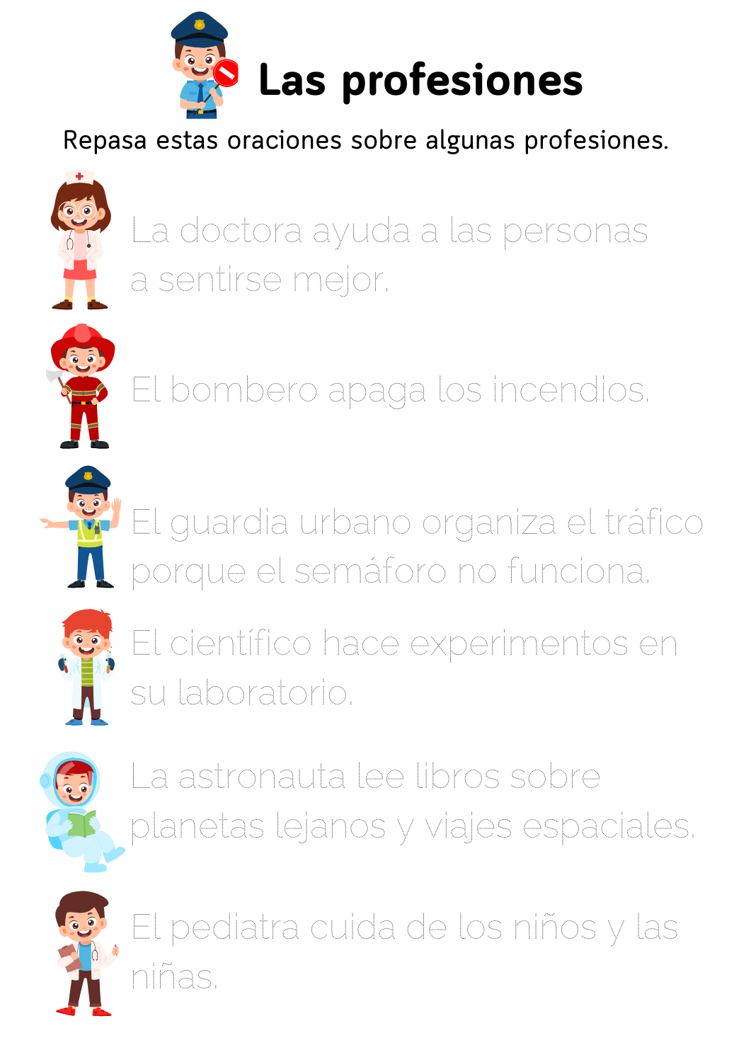 Profes Papel Tijera Vocabulario de las profesiones