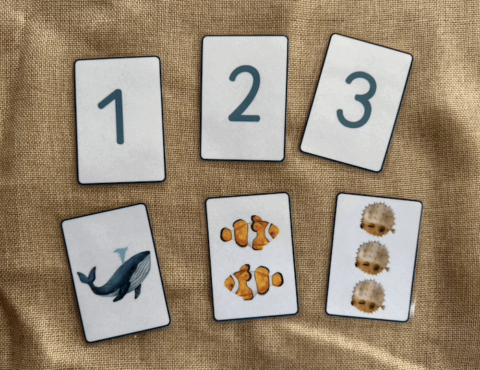 Profes Papel Tijera Tarjetas Conteo - Animales Marinos