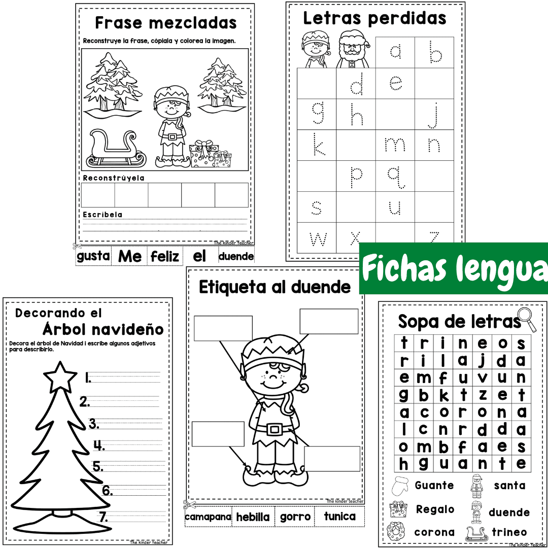 Profes Papel Tijera Cuaderno de actividades de Navidad - Ed. Infantil y ...