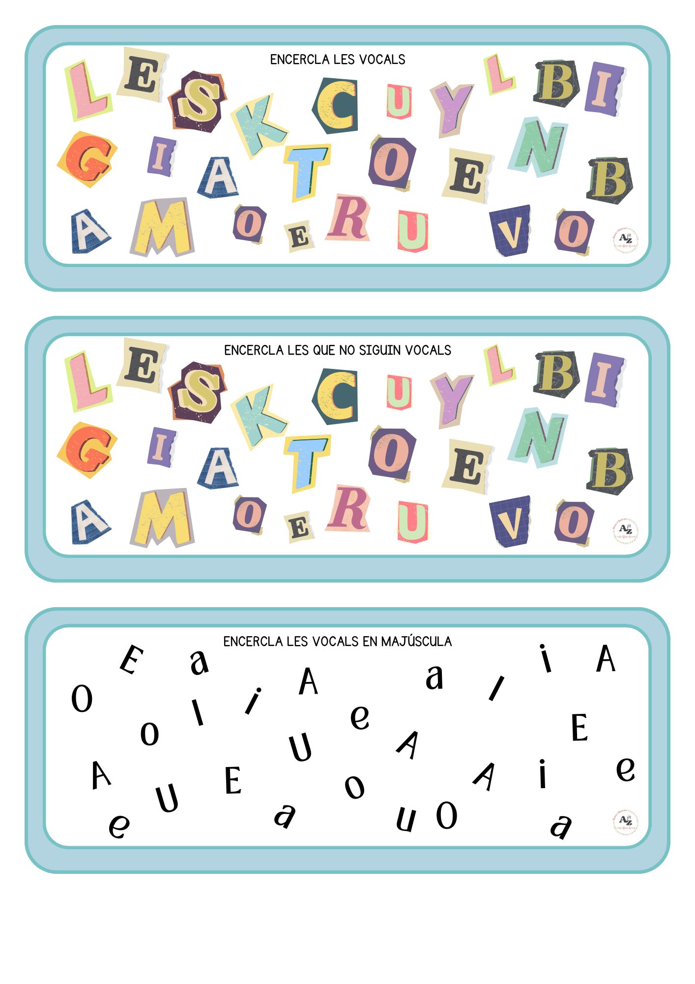 Profes Papel Tijera LES VOCALS_CF I GRAFIES