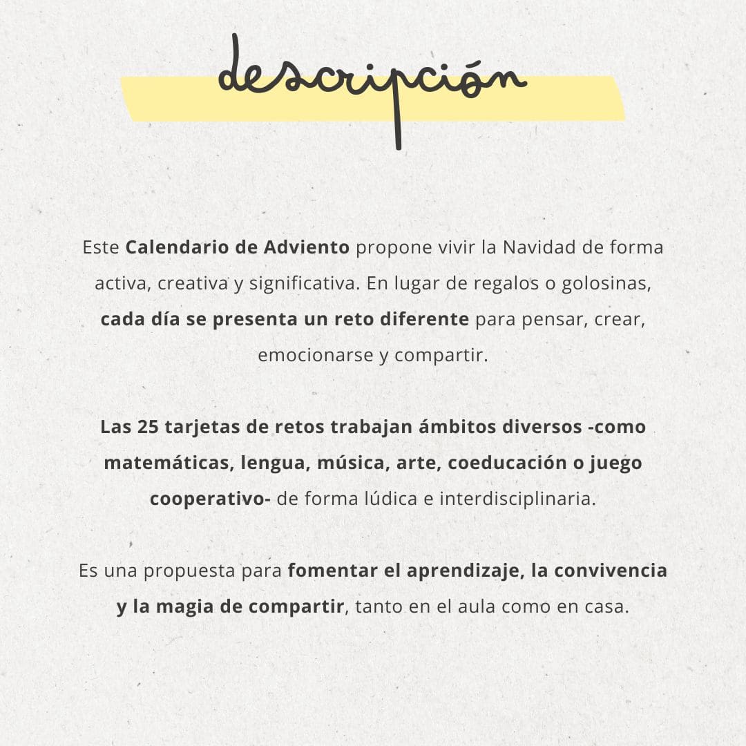 Profes Papel Tijera CALENDARIO DE ADVIENTO: NAVIDAD
