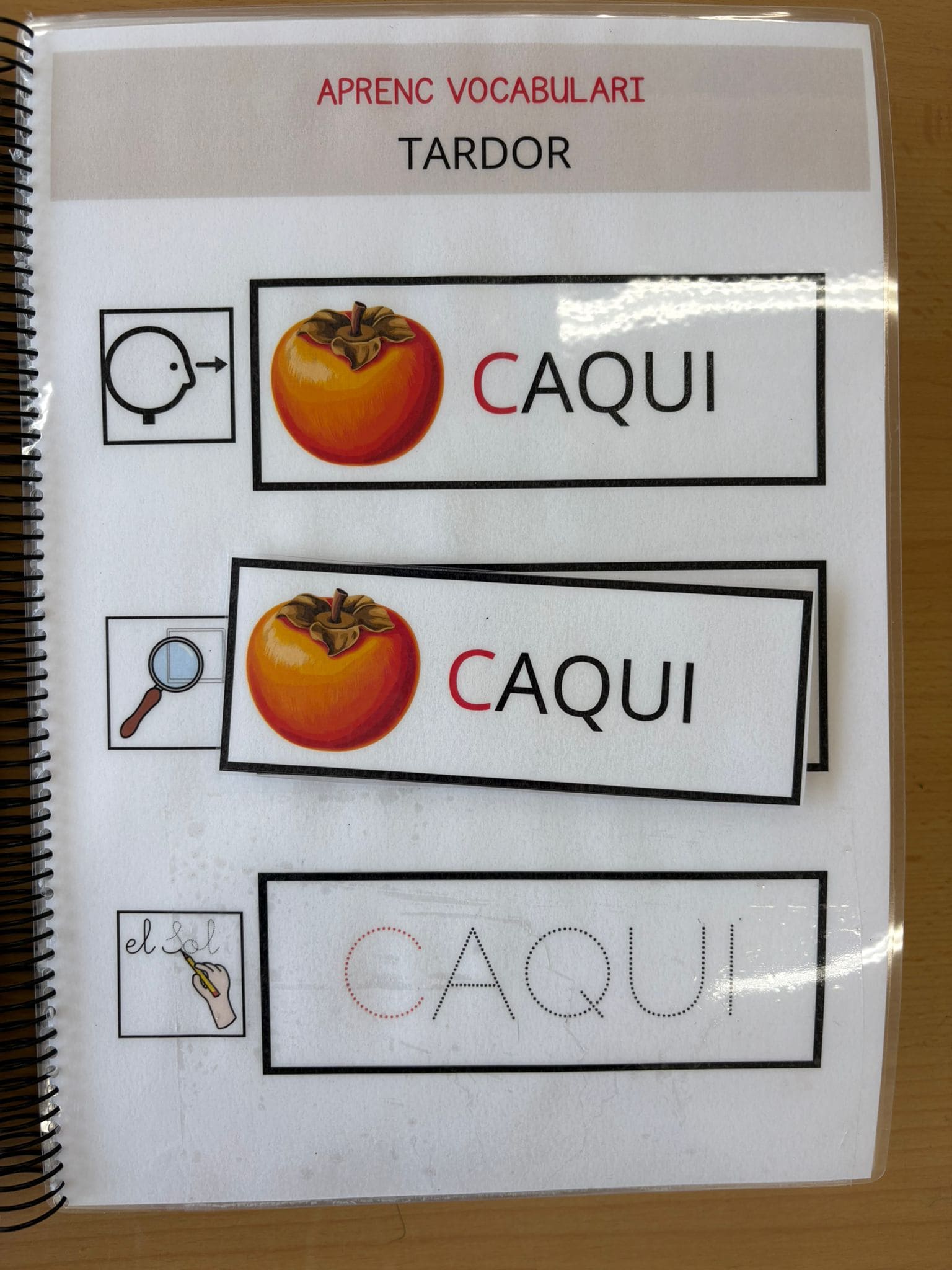 Profes Papel Tijera Aprenc vocabulari de tardor TEACCH