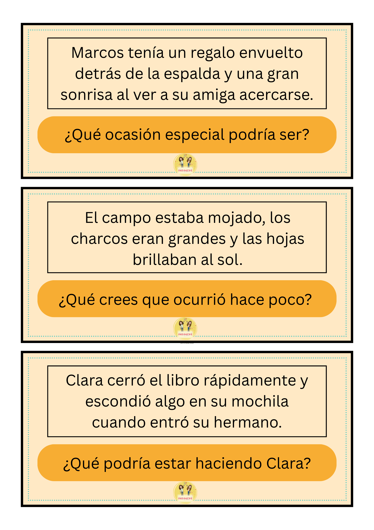 Profes Papel Tijera Tarjetas de inferencias multiniveladas