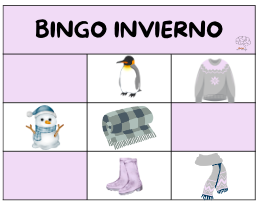 Profes Papel Tijera Bingo invierno