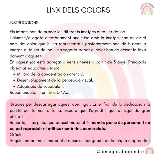 Profes Papel Tijera Linx dels colors