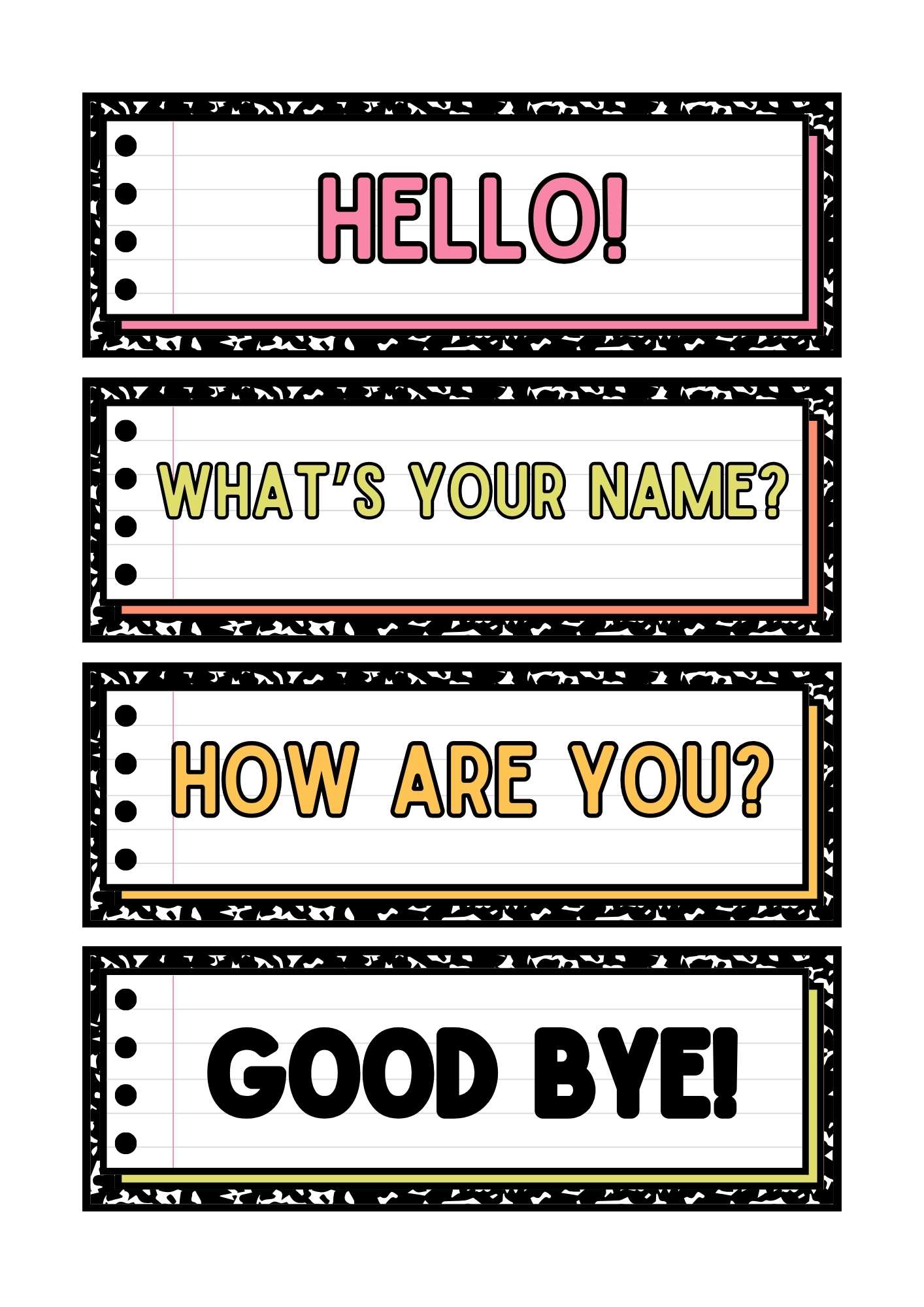 Profes Papel Tijera Basic vocabulary FLASHCARDS