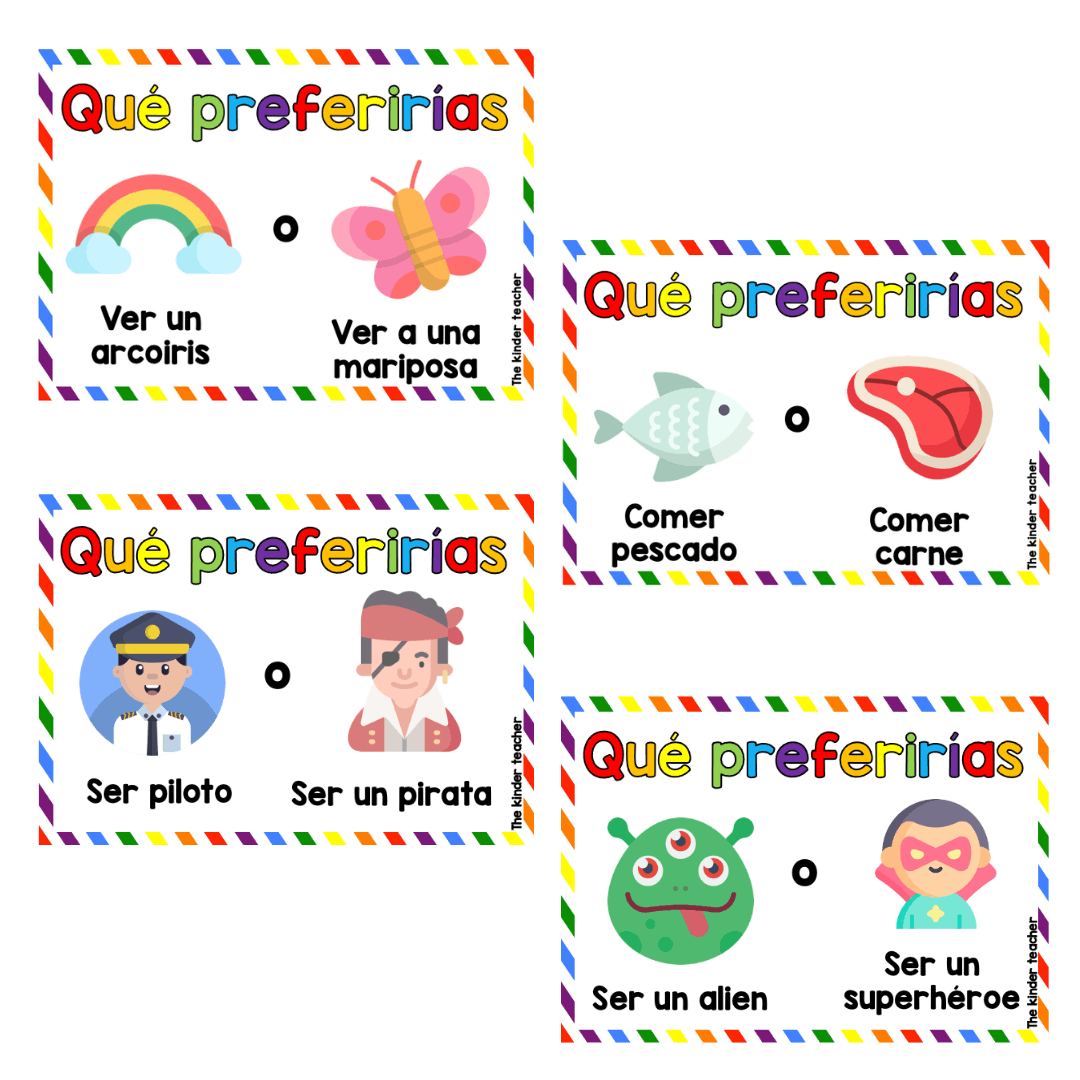 Profes Papel Tijera ¿Qué preferirías..? - Tarjetas de conversación