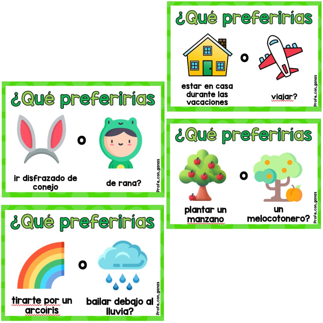 Profes Papel Tijera ¿Qué preferirías..? - Tarjetas de conversación ...