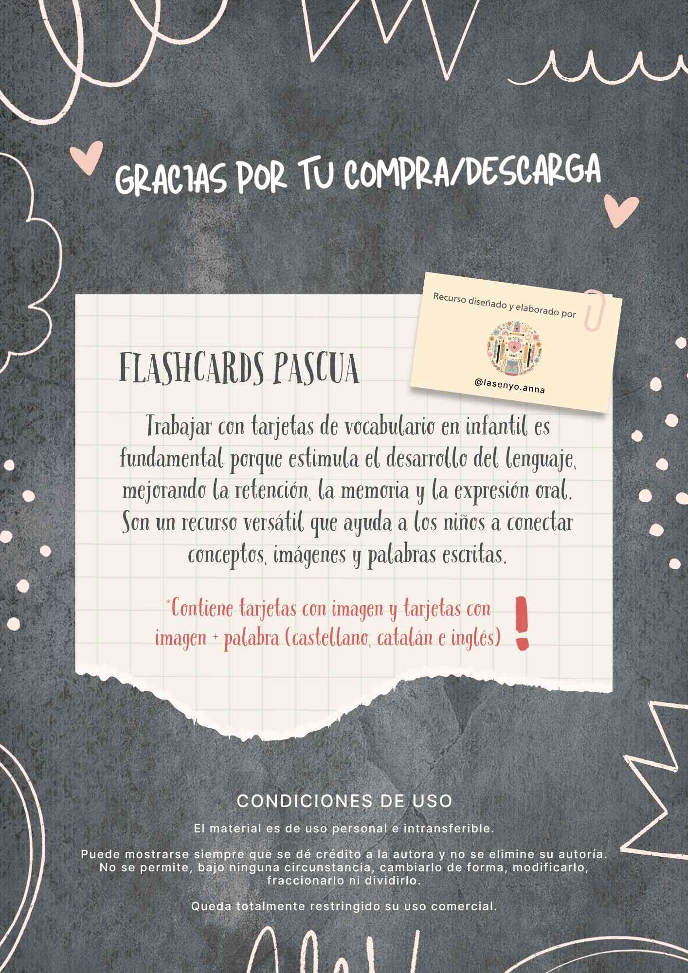 Profes Papel Tijera FLASHCARDS PASCUA (CAST, CAT, ING)